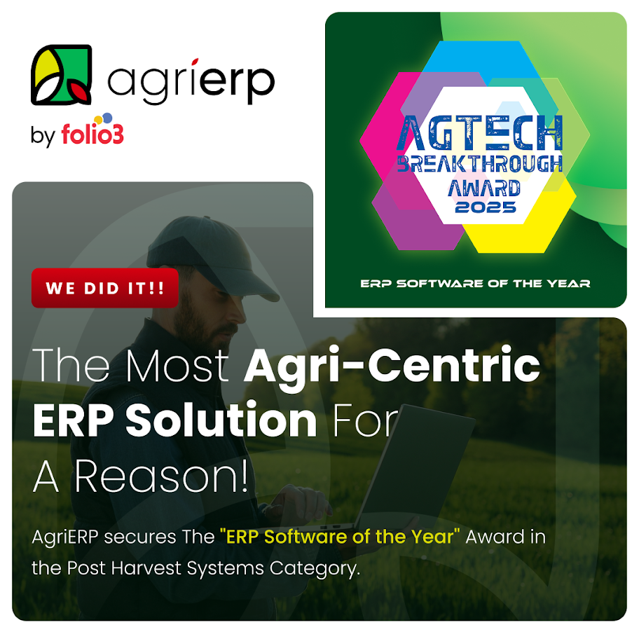 AgriERP From Folio3 Software Named “ERP Software of the Year” By AgTech ...